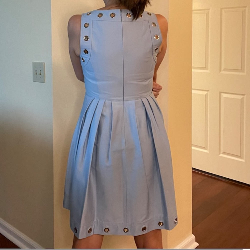 Calvin Klein Metal Rings Dusty Blue Cocktail Dress - Gem